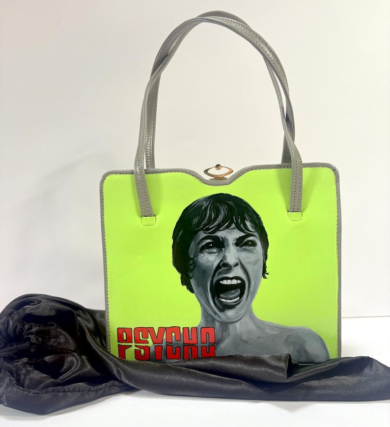 Psycho - Alfred Hitchcock, Hand Painted Vintage Leather Bag, Unique ...