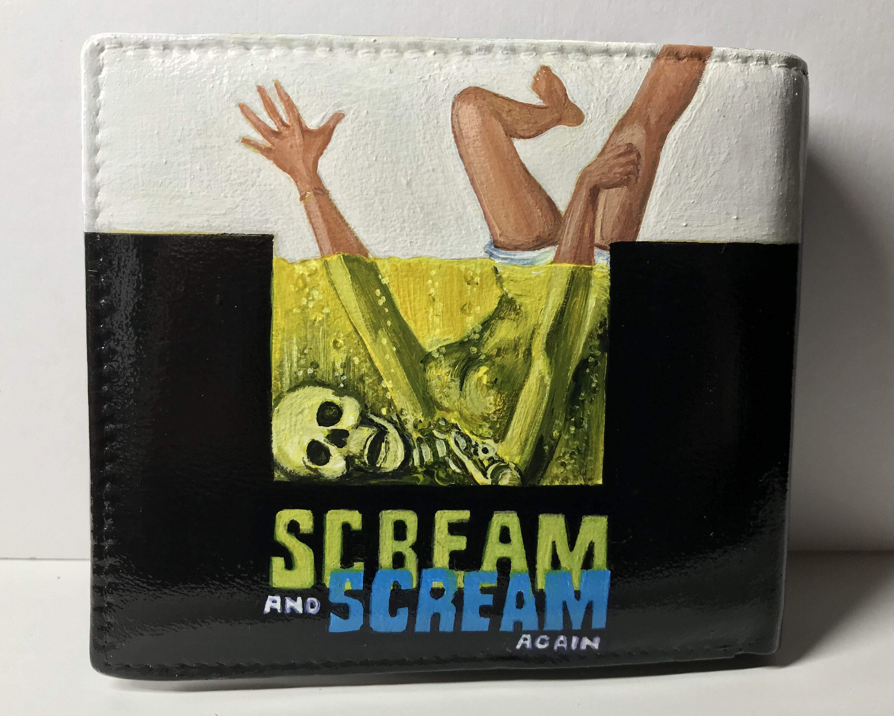 Scream & Scream Again, Hand Painted Leather Wallet - Etsy