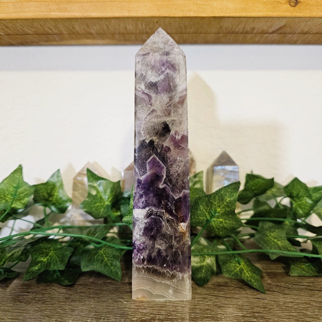 DREAM AMETHYST Obelisk Large 6.5 441g Inner Strength, Repel Negative ...