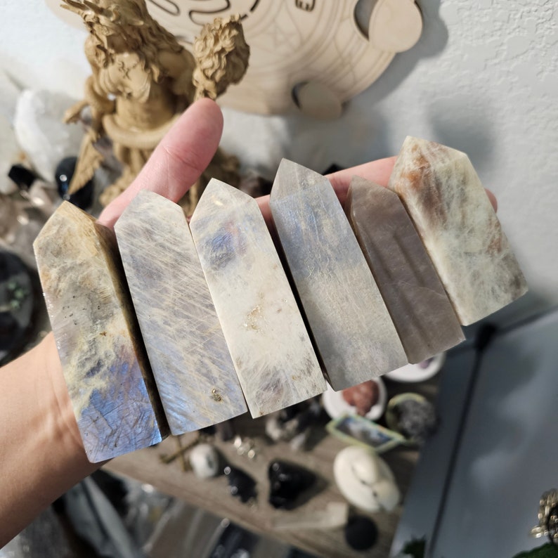 Moonstone Obelisk Towers - New Beginnings, Inner Growth, Strength ...