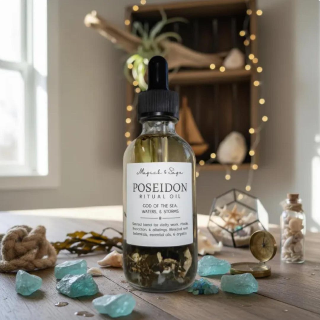 Poseidon Ritual Oil - Greek God of the Sea, Storms, Earthquakes, and ...
