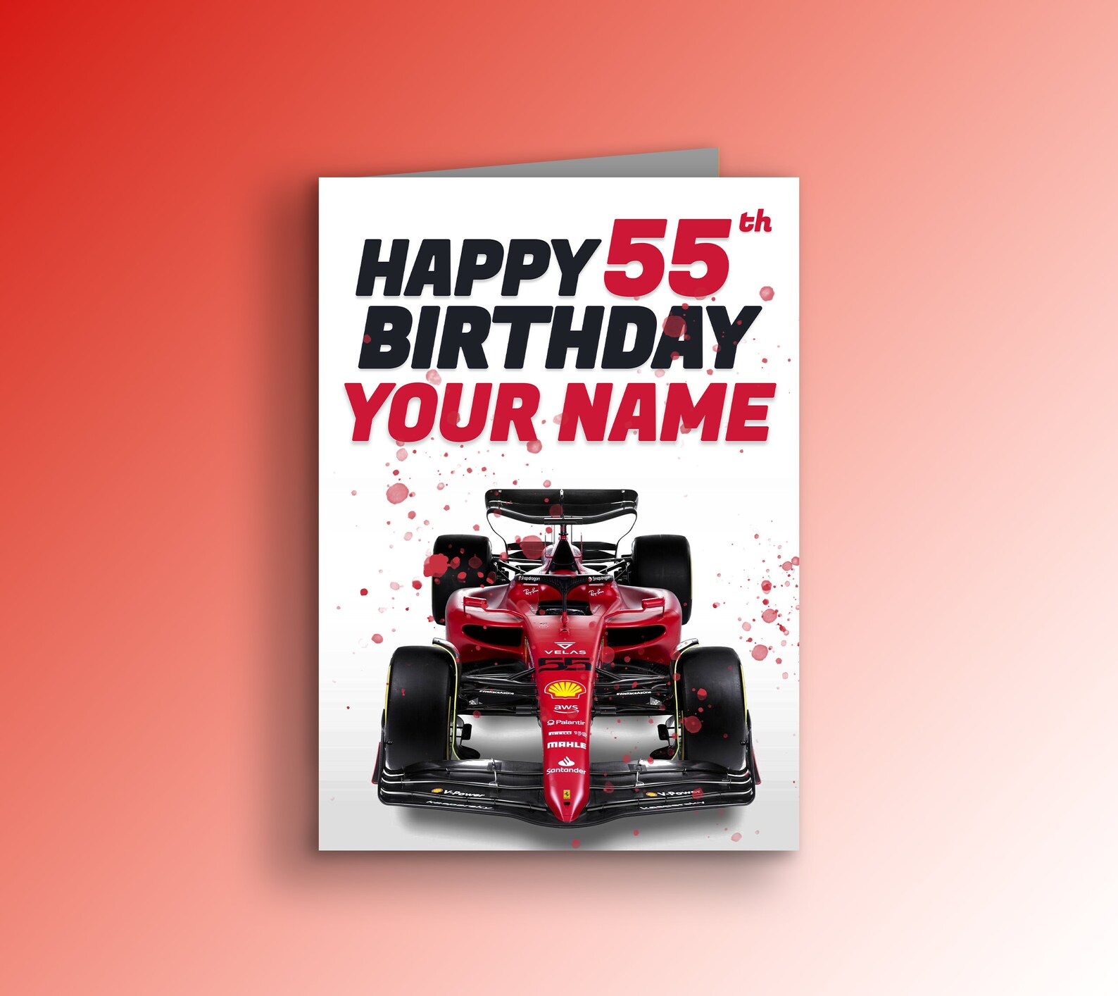 Carlos Sainz Formula One F1 Birthday Card | Personalise With Age and ...