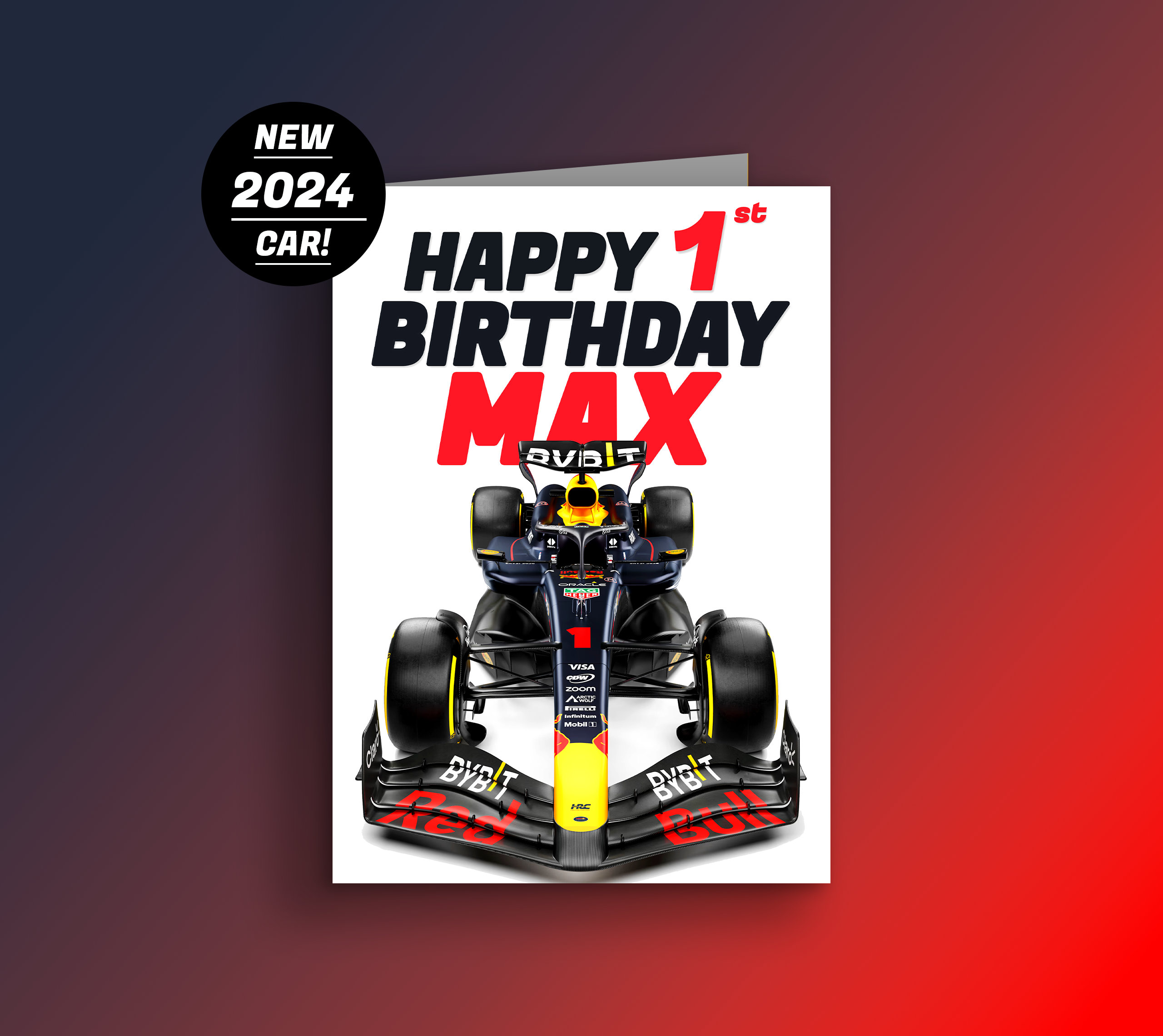 Max Verstappen Formula One F1 Birthday Card Personalise With Age and ...