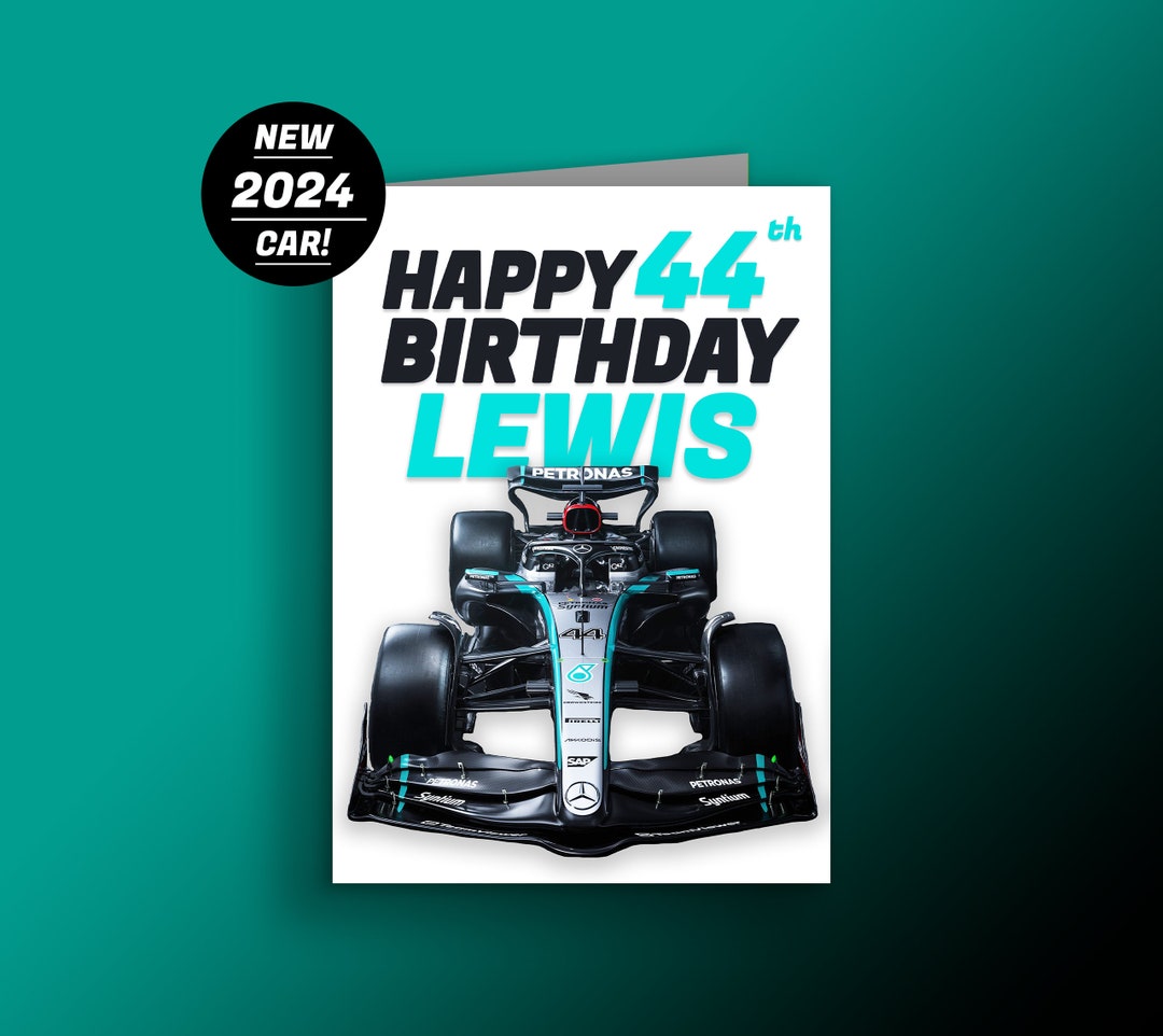 Lewis Hamilton Formula One F1 Birthday Card Personalise With Age and ...