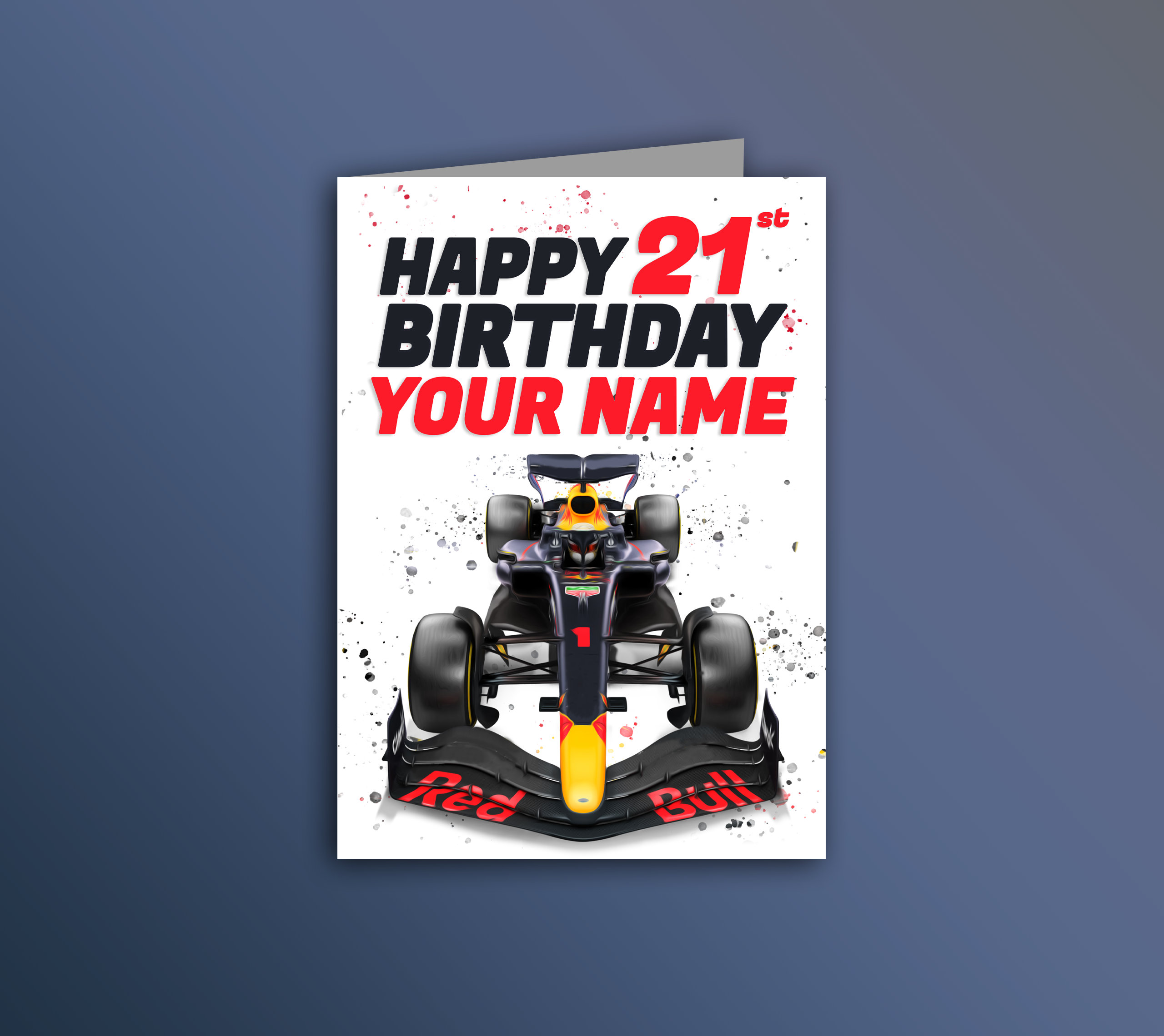 Max Verstappen Formula One F1 Birthday Card Personalise With Age and ...