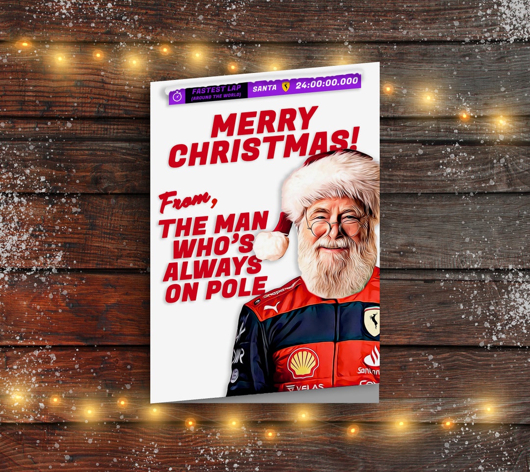 F1 Christmas Card Featuring Santa in Deerarri Race Kit 'merry Christmas ...