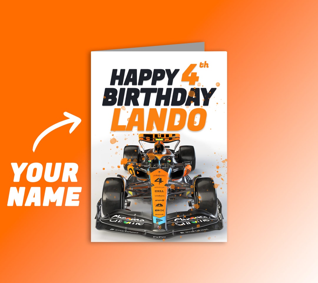 Lando Norris Formula One F1 Birthday Card | Personalise With Age and ...