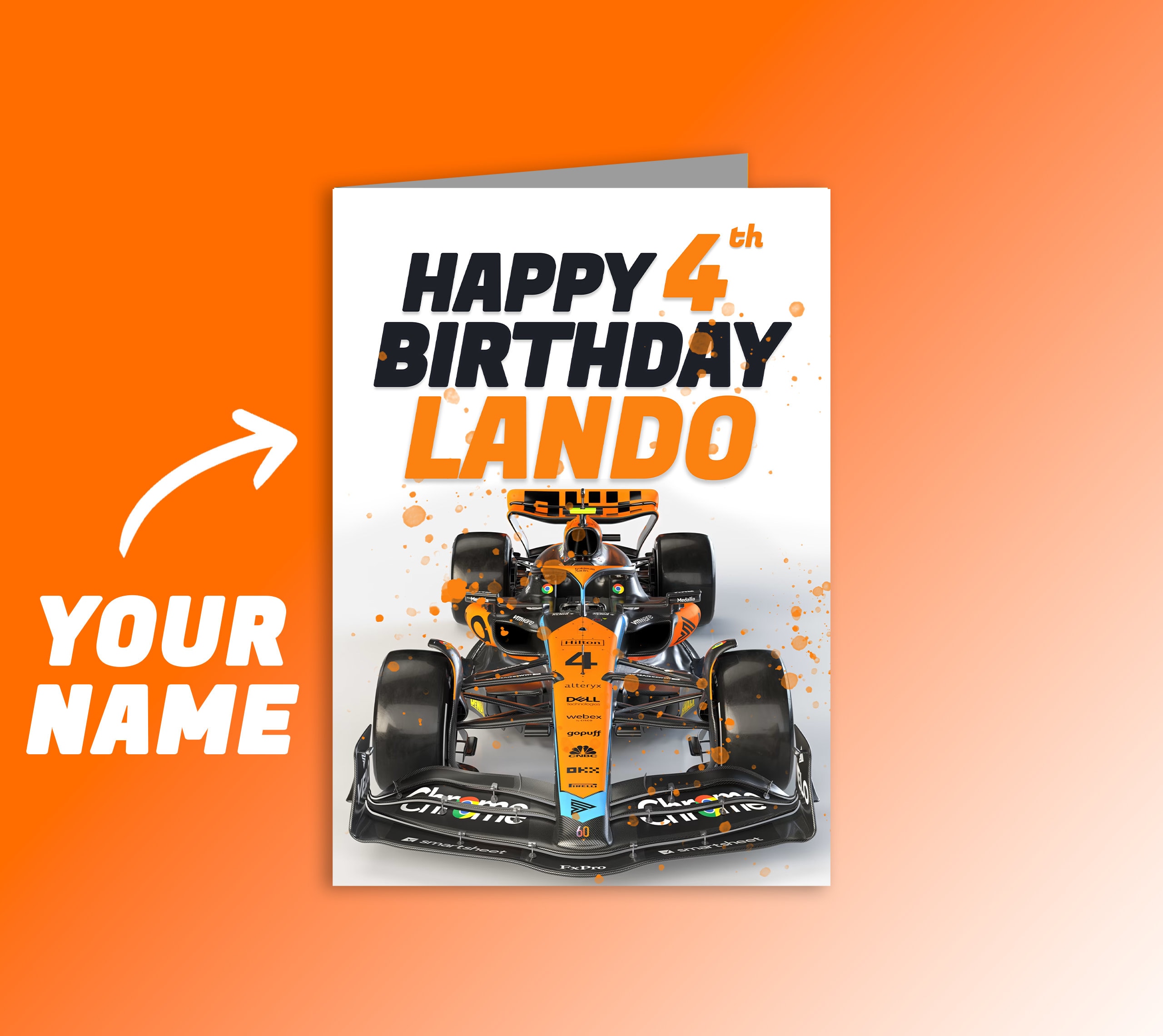 Lando Norris Formula One F1 Birthday Card | Personalise With Age and ...