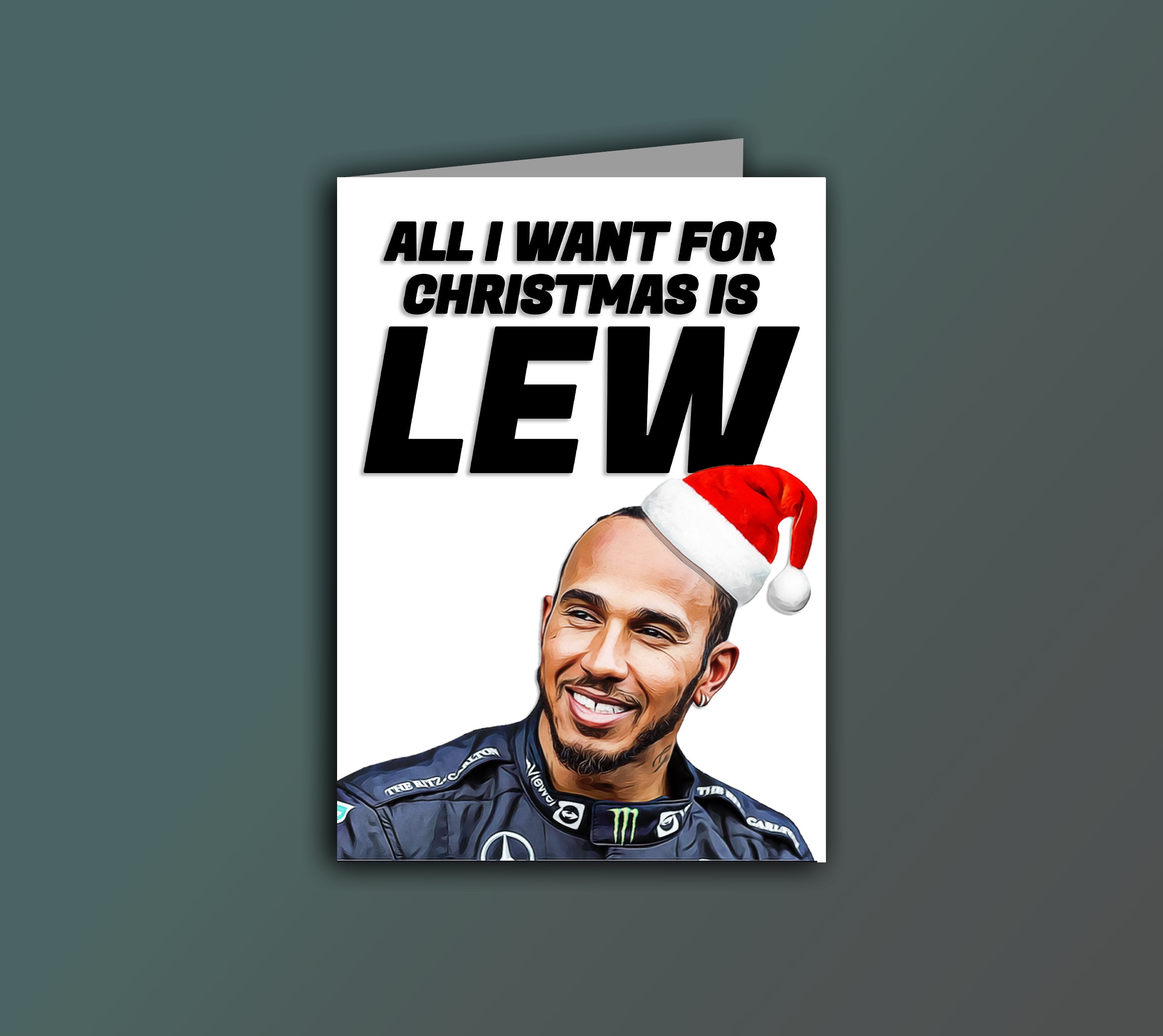 Lewis Hamilton Mercedes F1 Christmas Card - 'all I Want for Christmas ...