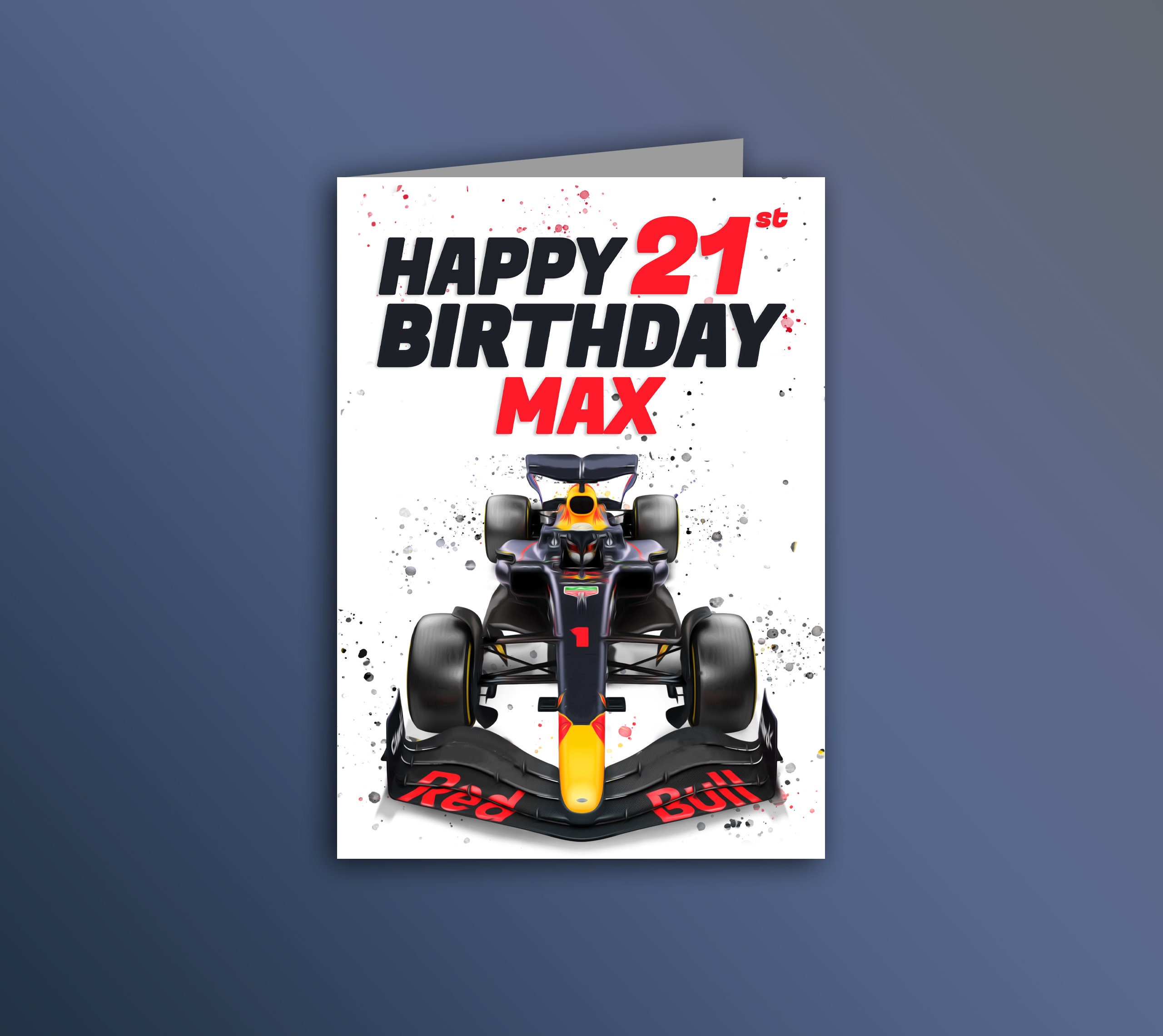 Max Verstappen Formula One F1 Birthday Card Personalise With Age and ...