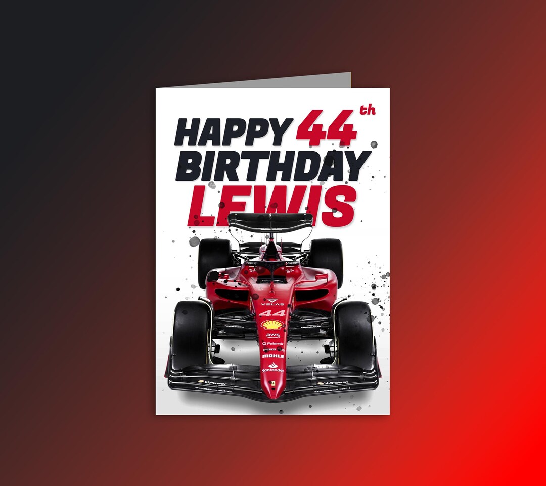 Lewis Hamilton Formula One F1 Birthday Card | Personalise With Age and ...