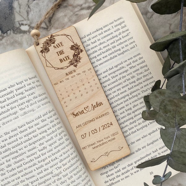 Wedding Bookmark - Etsy