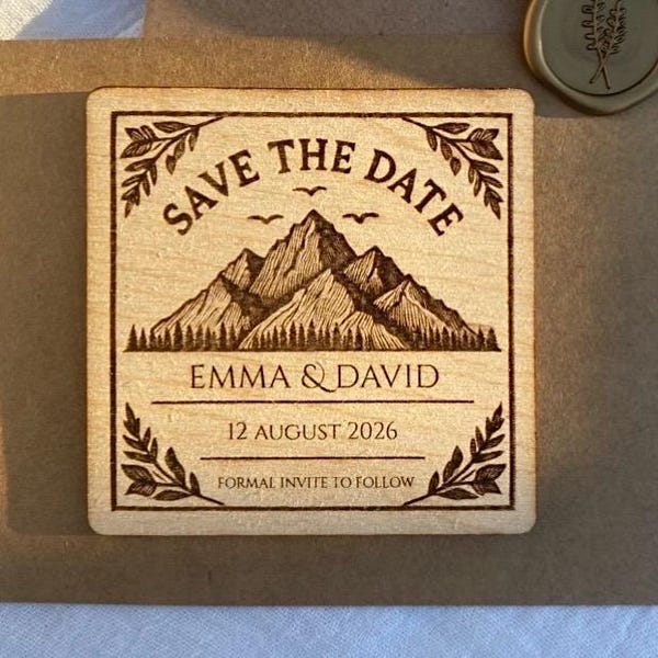 Save the Date Magnet Mountain - Etsy