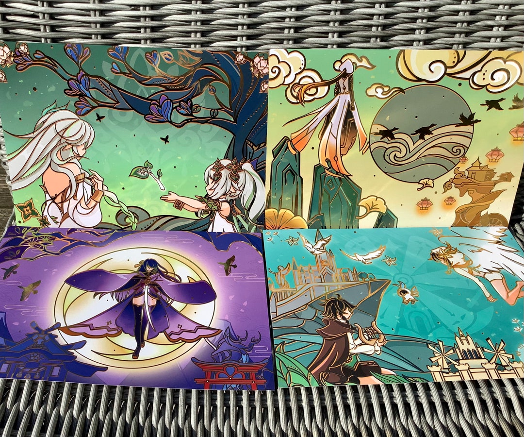 Gold Foil Genshin Archons Fanart - Etsy Australia