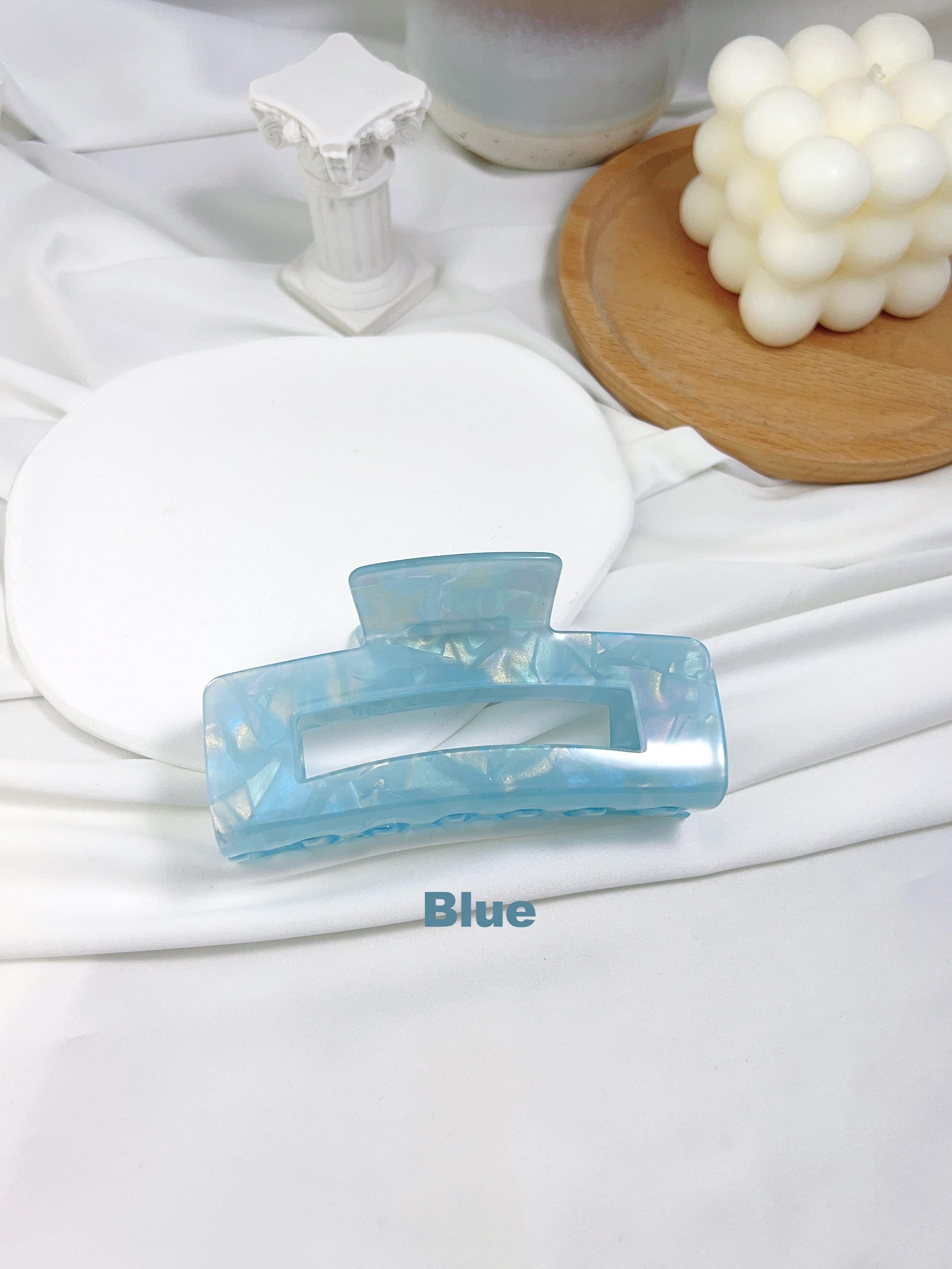 Large 10cm Rectangular Hollow Hair Claw, Fancy Pearl Colour Sturdy Hair ...