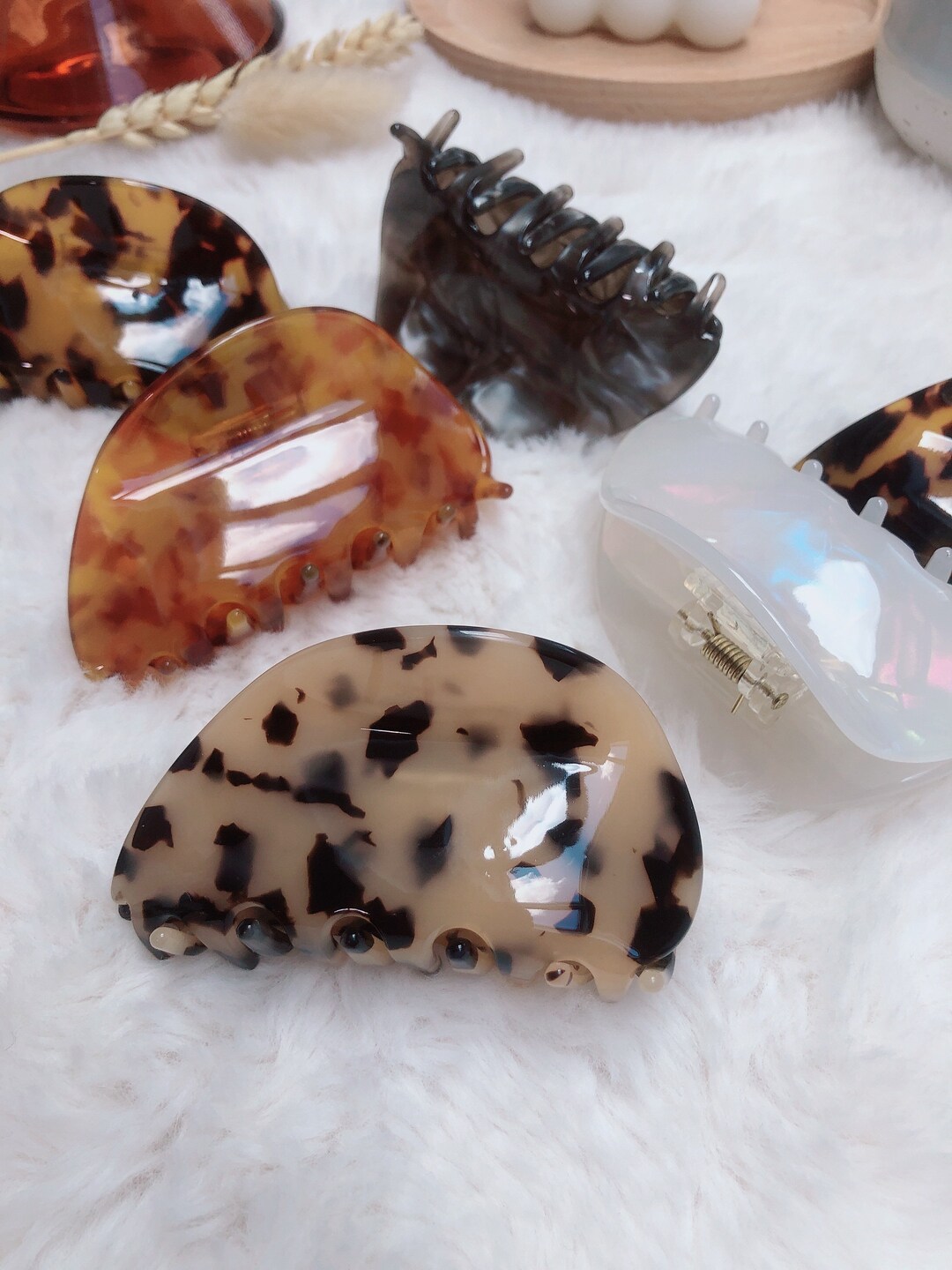 Middle Size 7.5cm Shell Shape Hair Claw, Fancy Colour Cellulose Acetate ...