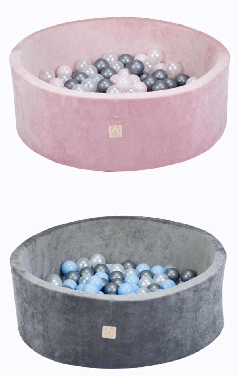 Pink or Grey Velvet Luxury Ball Pool Ball Pit Kids Baby Babies Soft ...