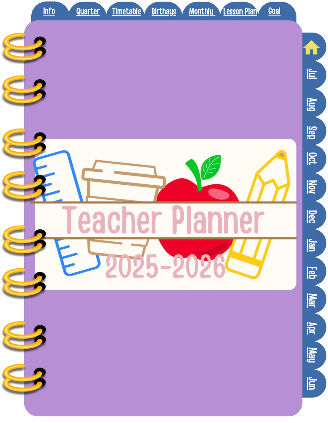 Back to School Teacher Planner 2024 2025 Hyperlinked Tabs Goodnotes ...