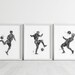 Watercolour Football Set, Watercolor Football Prints, Set of ...