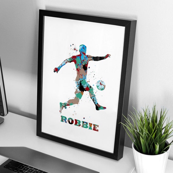 Personalised Football Print Custom Footballer Print - Etsy