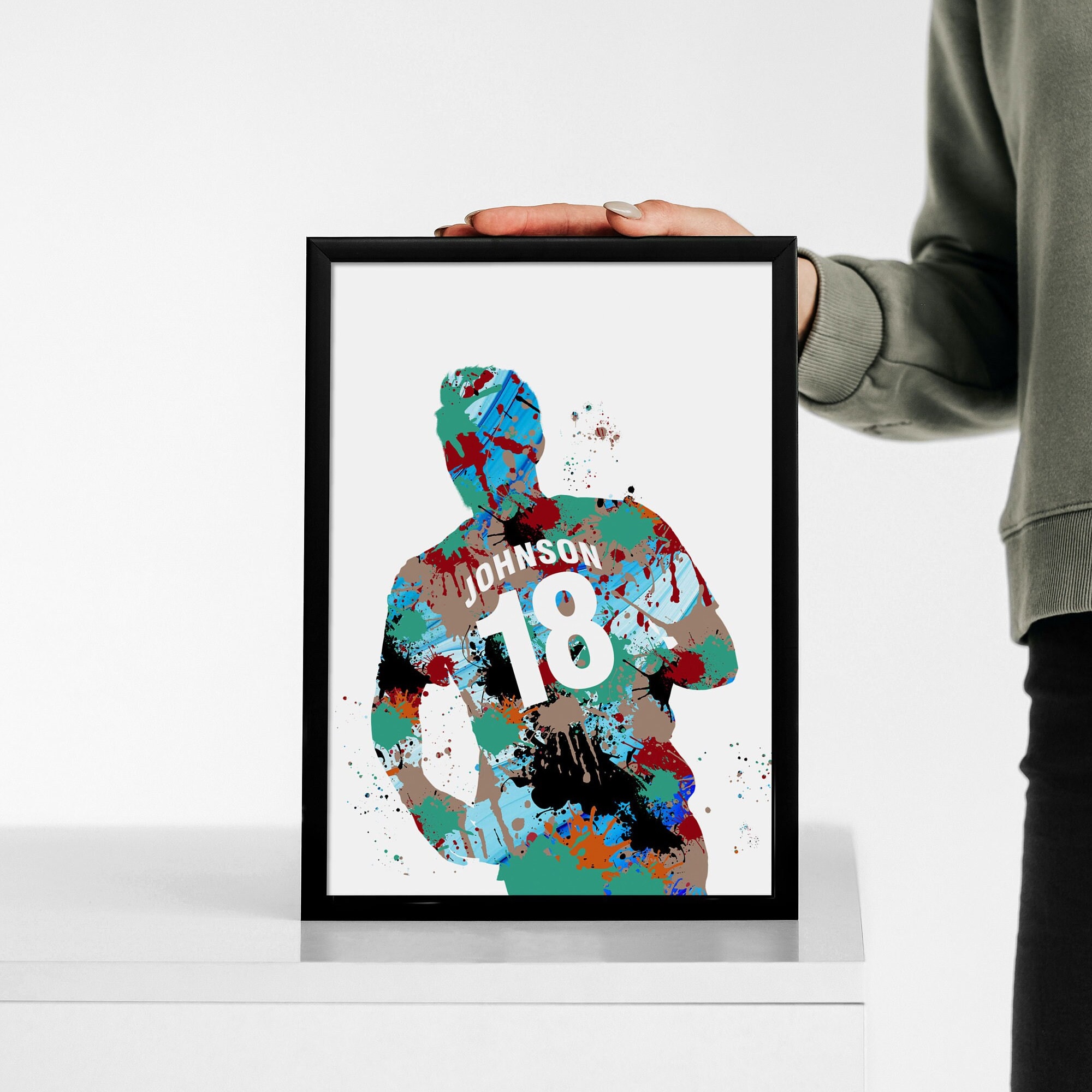 Personalised Football Print Custom Footballer Print - Etsy UK