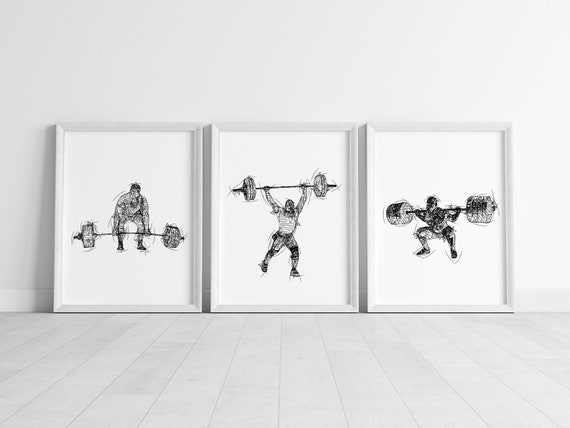 Weightlifter Sketch Print Gift for Weightlifter Weightlifing - Etsy
