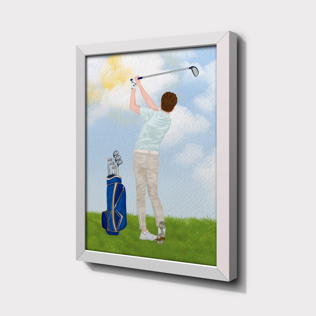 Golf Personalised Print, Print for Golfer, Golf Print Custom Art, Male ...
