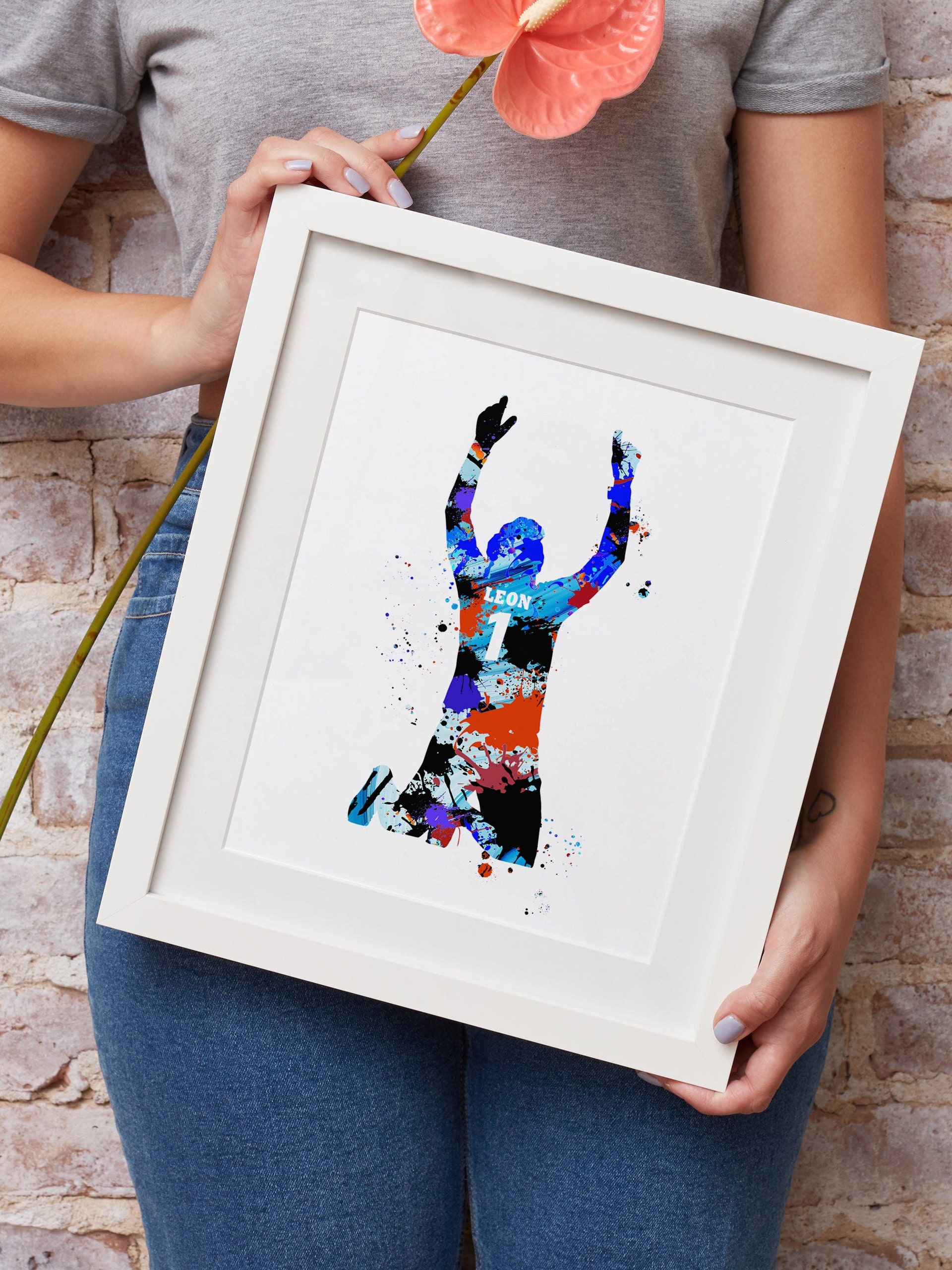 Personalised Football Print Custom Footballer Print - Etsy