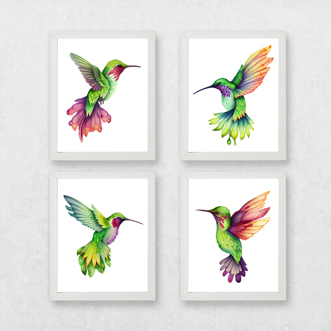 Set of Hummingbirds , Hummingbird Prints, Hummingbird Poster Prints ...