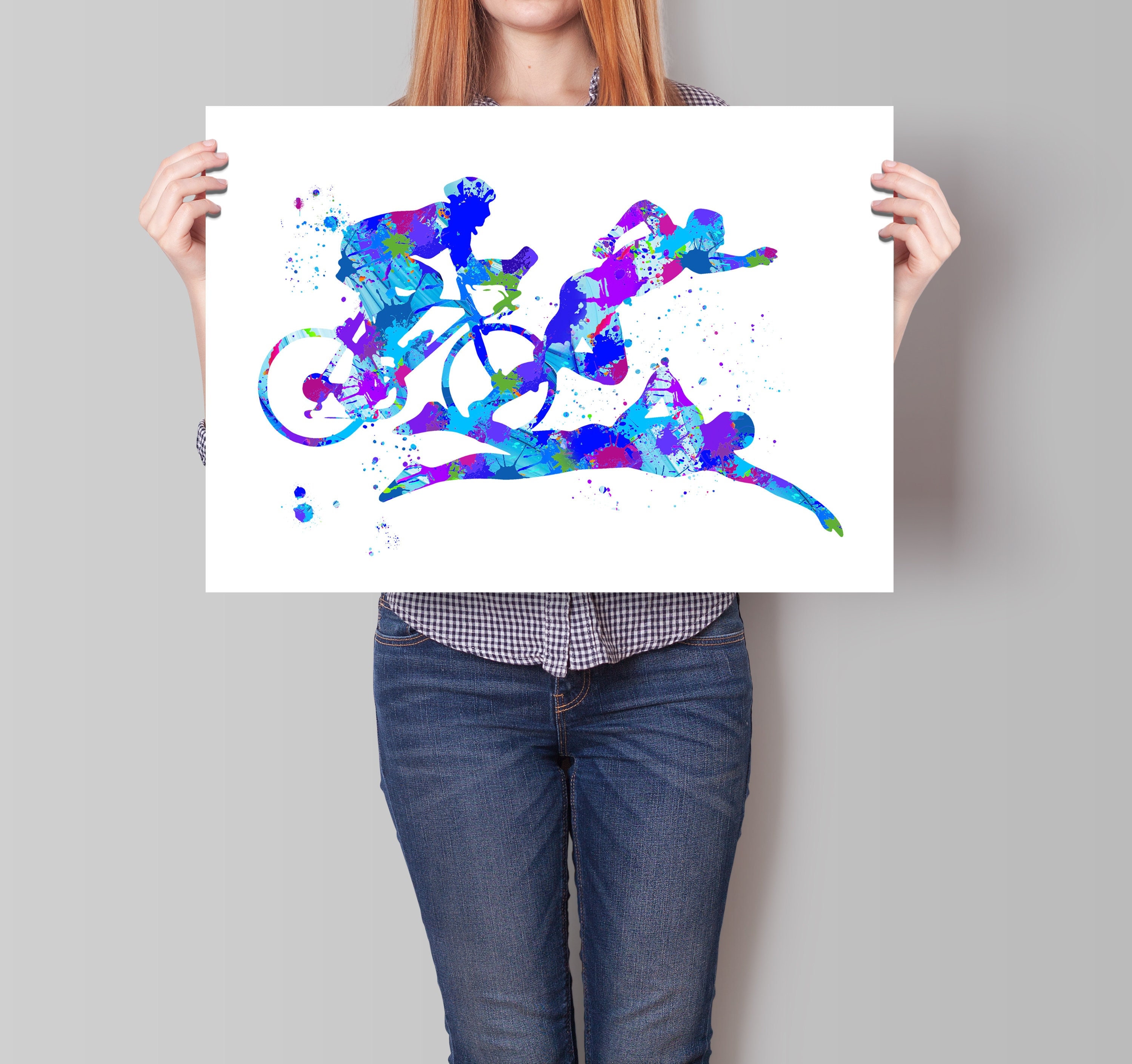 Triathlon Custom Print Triathlon Poster Print Personalised - Etsy