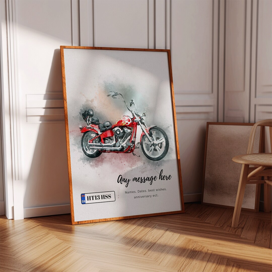 Personalised Motorbike Print, Motorbike Print From Your Photo, Custom ...