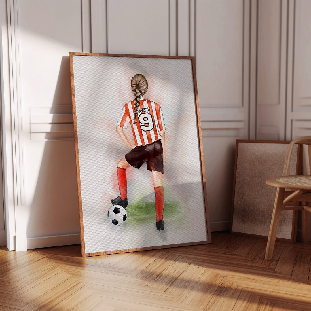 Women's Personalised Football Print Custom Footballer Print ...