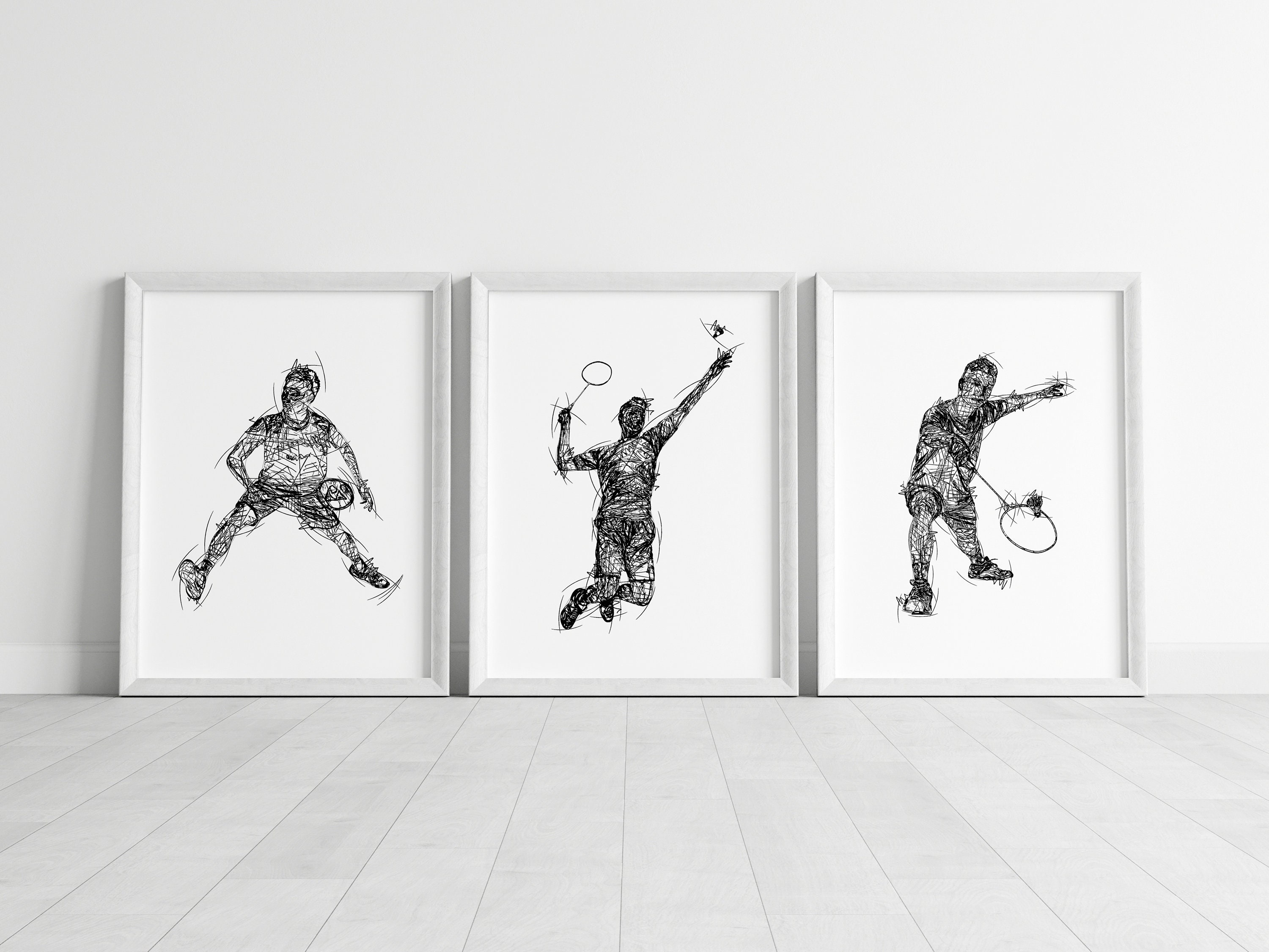 Badminton Sketch Prints Badminton Gift Prints Badminton - Etsy