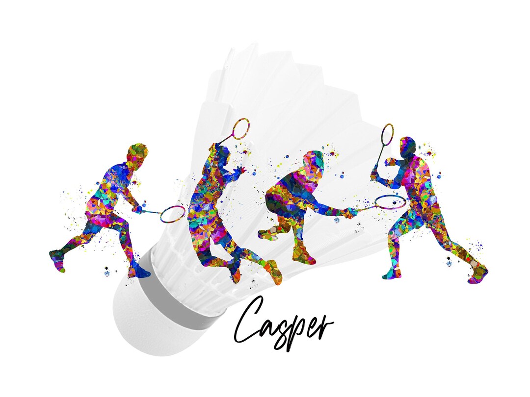 Badminton Personalised Print, Badminton Gifts, Badminton Player Print ...