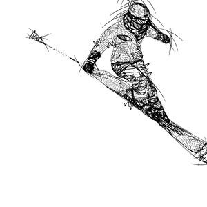 Skiing Sketch Set, Skiing Prints, Skiing Wall Art, Skiier Gift Prints ...