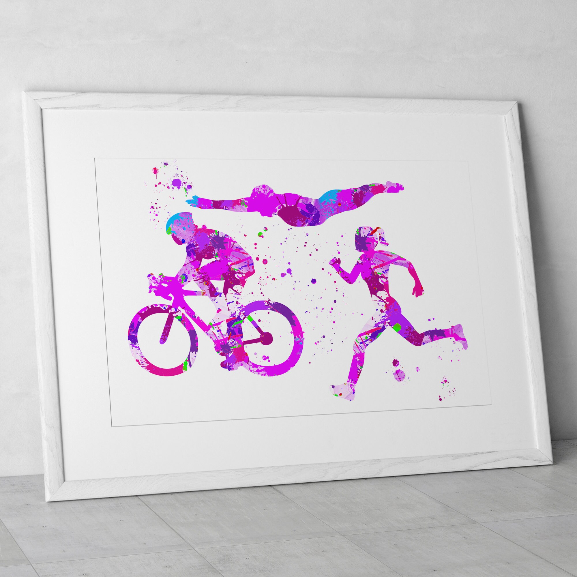 Triathlon Custom Print Triathlon Poster Print Personalised - Etsy