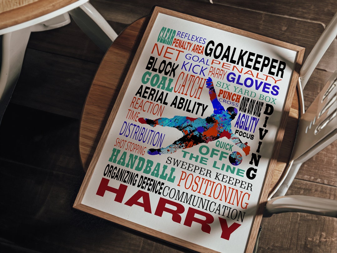 Personalised Goalkeeper Print, Custom Goalkeeper Print, Football Player ...