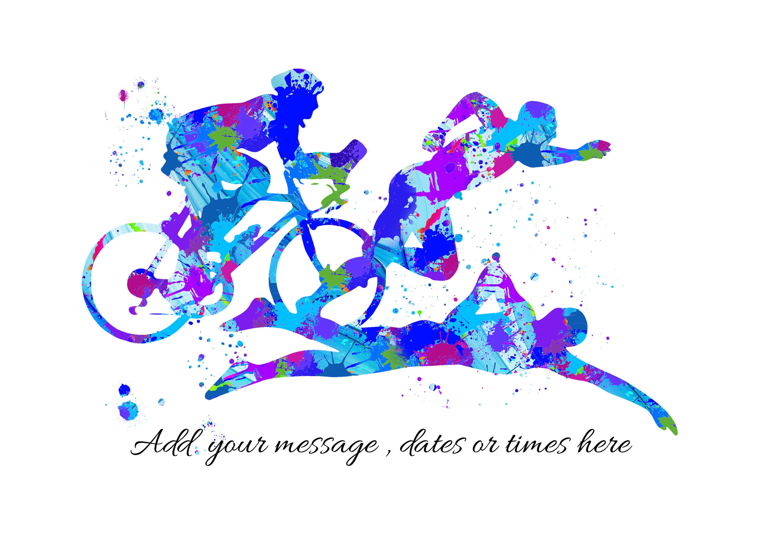 Triathlon Custom Print Triathlon Poster Print Personalised - Etsy