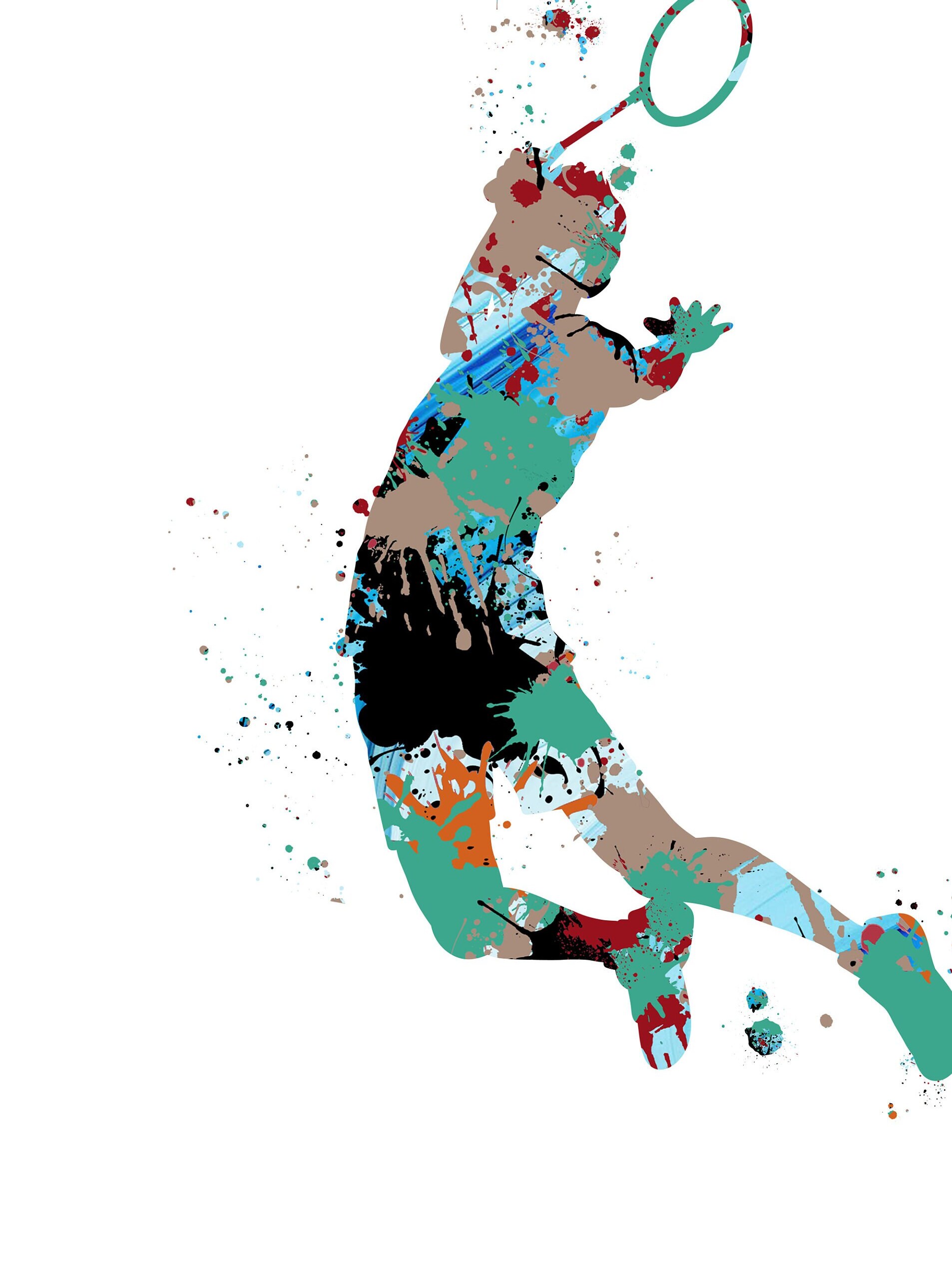 Badminton Print, Personalised Badminton Prints, Badminton Wall Art ...