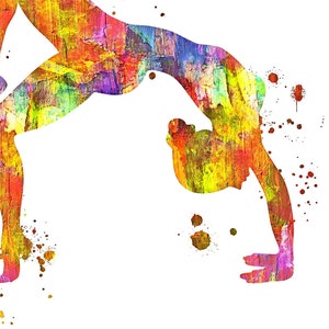Gymnast Set of Prints, Lady Gymnast Prints, Paint Style Gymnast ...