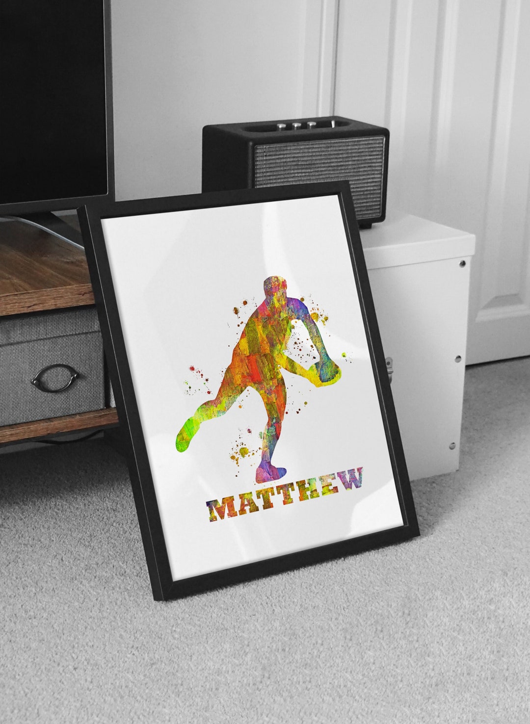 Personalised Rugby Player Print, Custom Rugby Print, Personalised Rugby ...