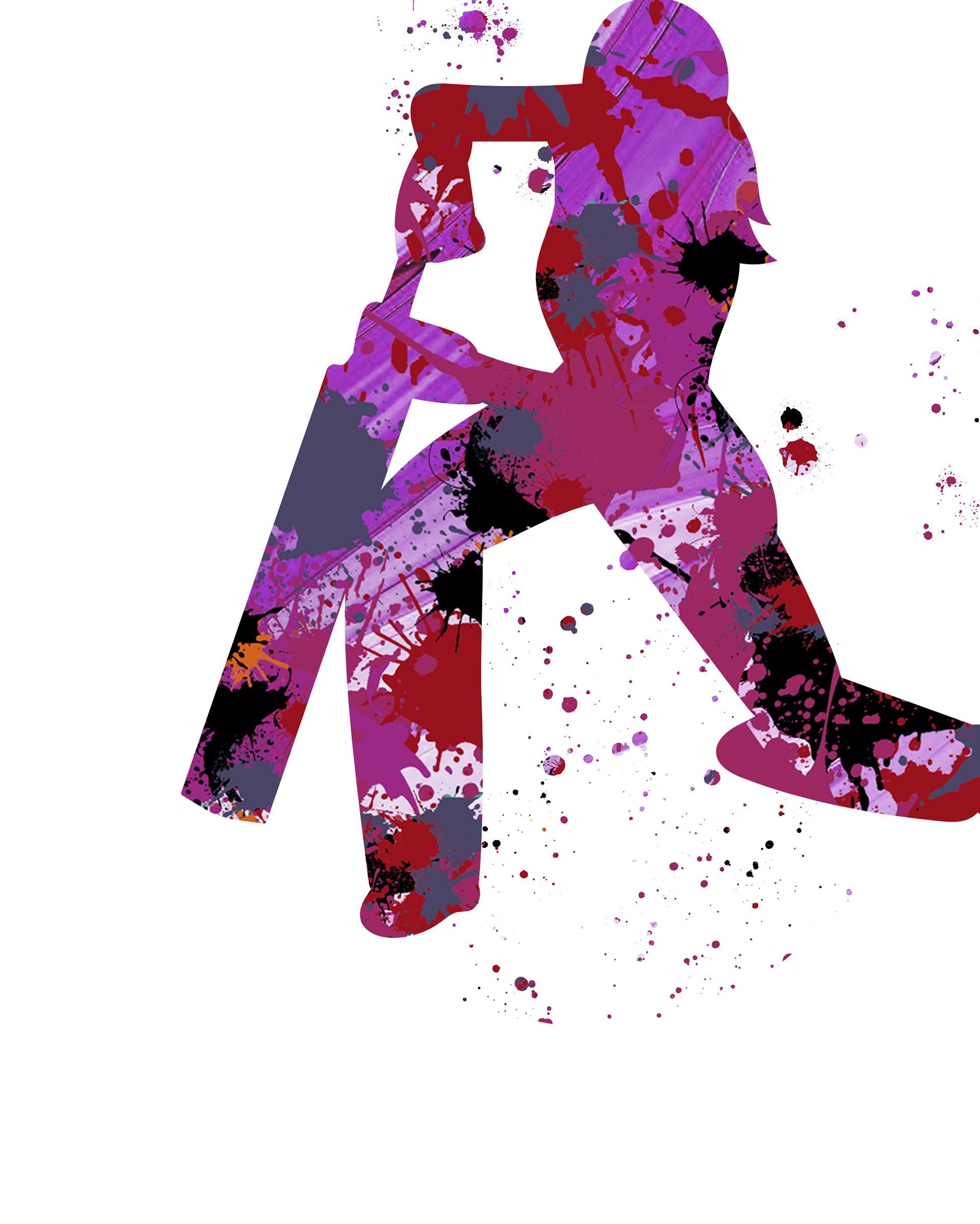 Women's Cricket Print, Lady Cricket Gift Print, Female Cricketer Gift ...