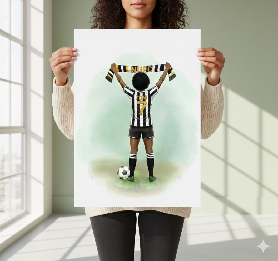 Football Personalised Football Print, Custom Footballer Print ...