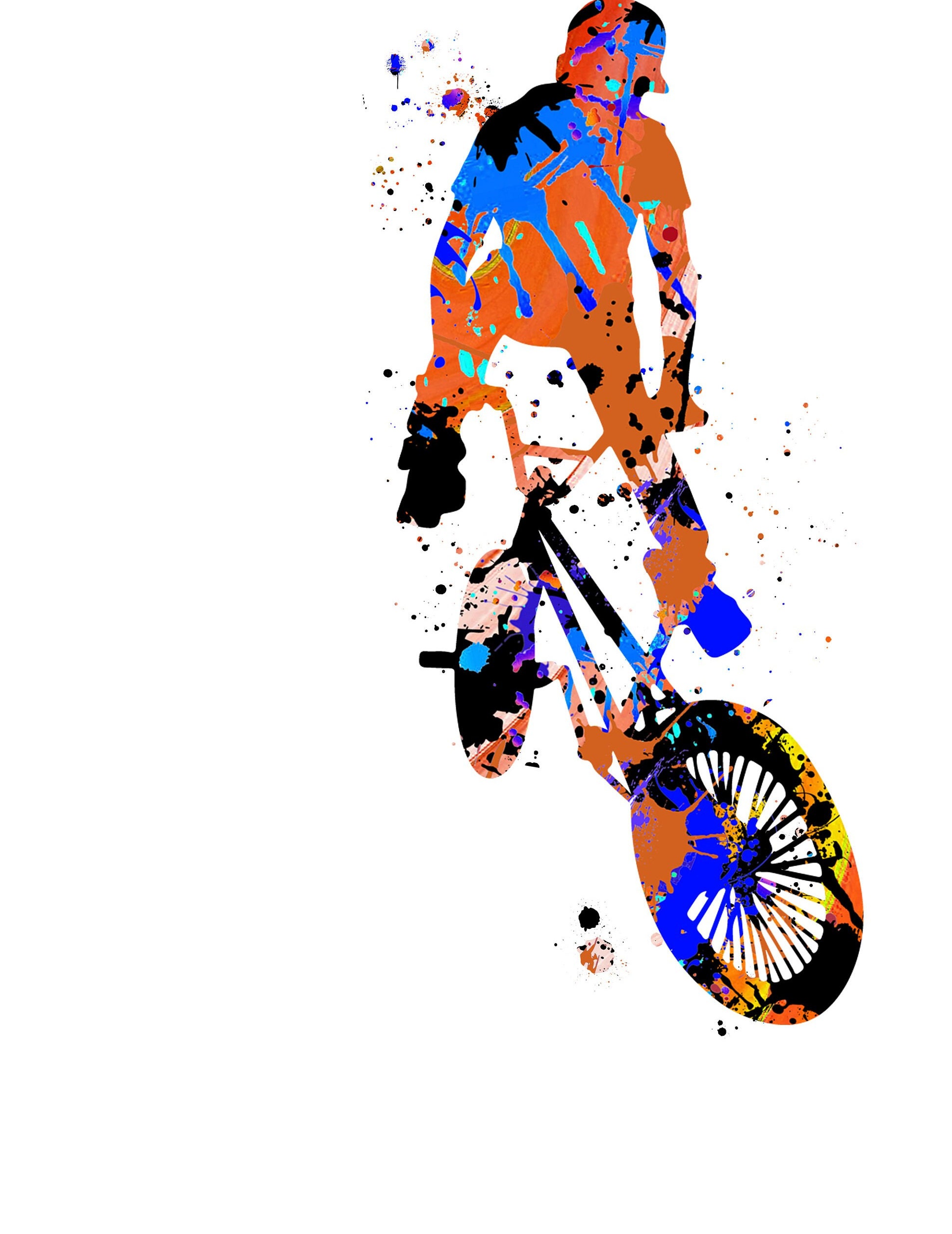 Watercolour BMX Rider Set BMX Prints BMX Wall Art Bmx Gift - Etsy
