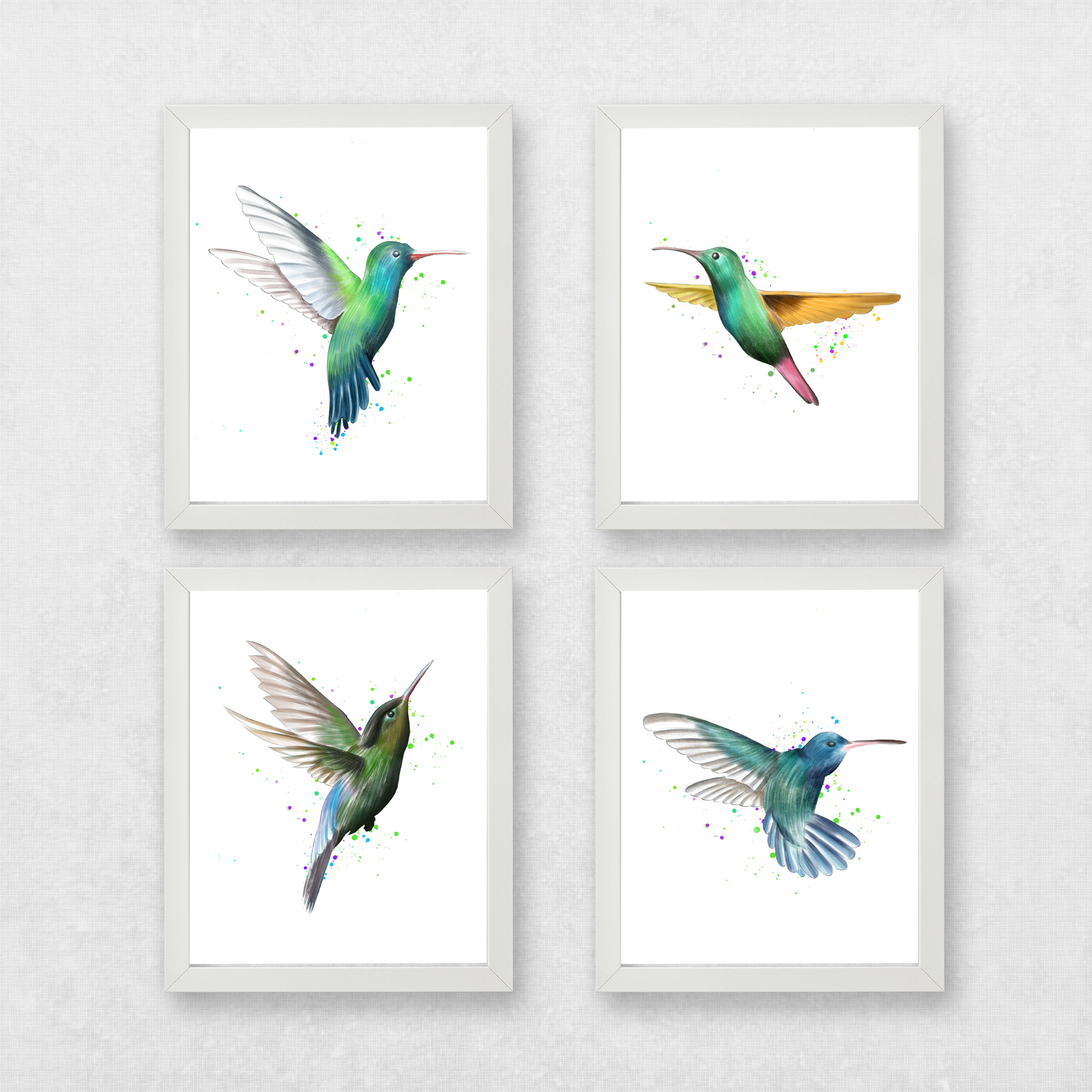 Set of Hummingbirds Hummingbird Prints Hummingbird Poster - Etsy