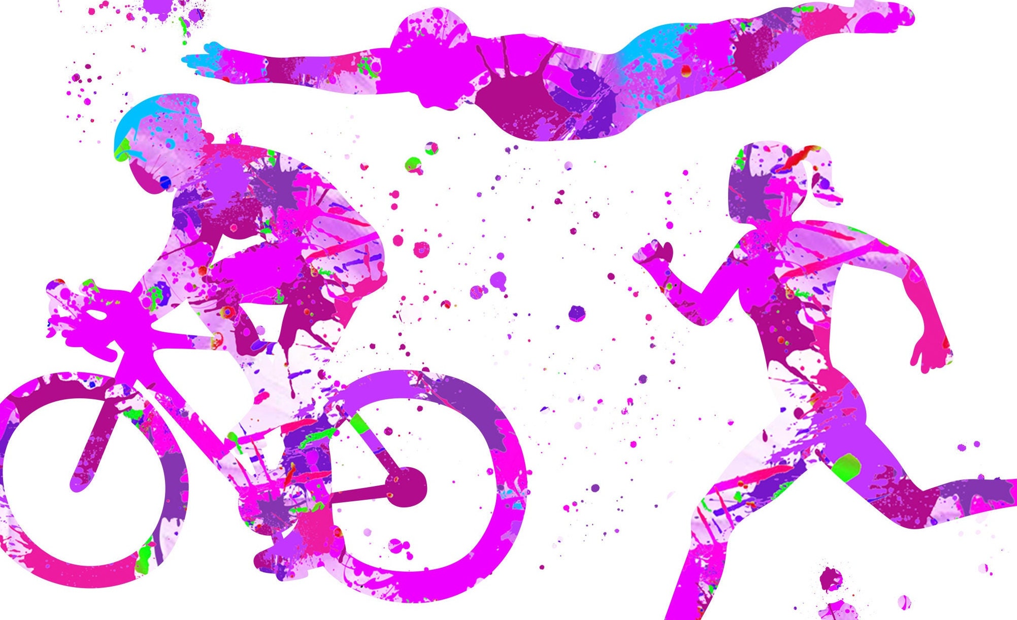 Triathlon Custom Print Triathlon Poster Print Personalised - Etsy