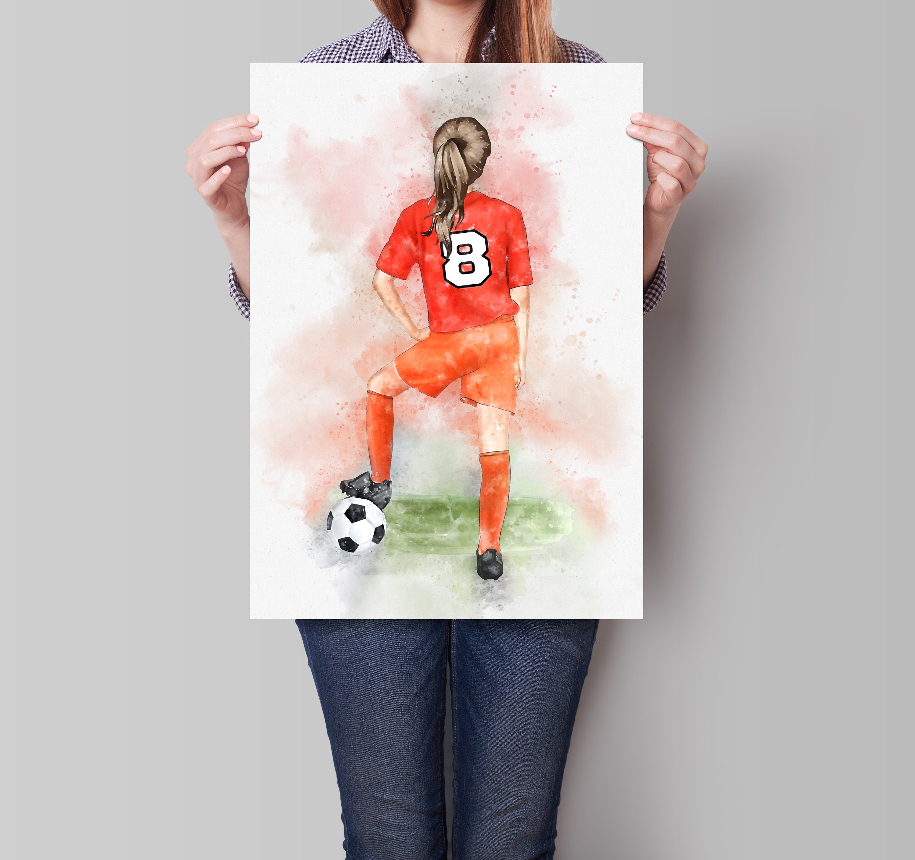 Women's Personalised Football Print Custom Footballer - Etsy