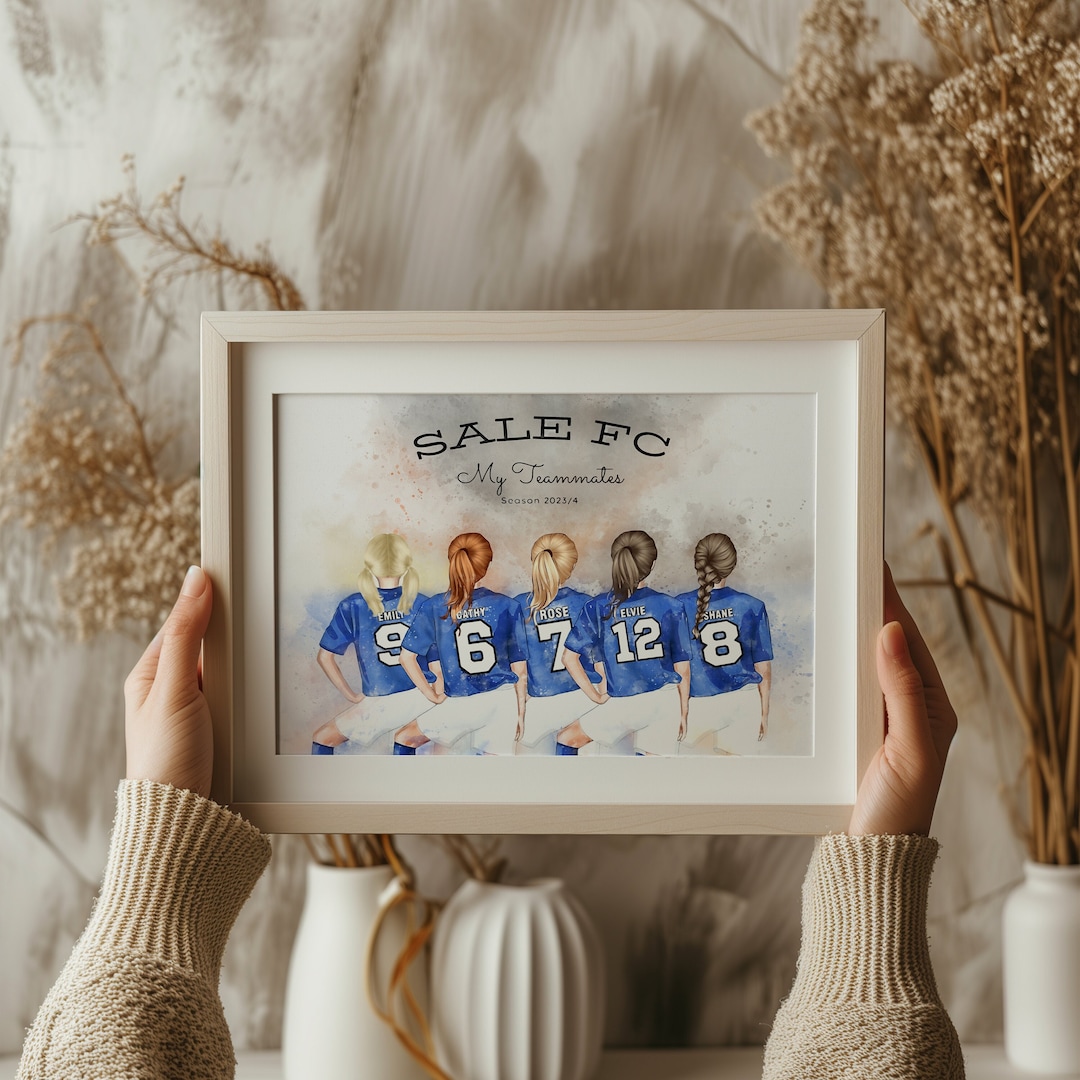 Female Personalised Football Print, Custom Football Team Print ...