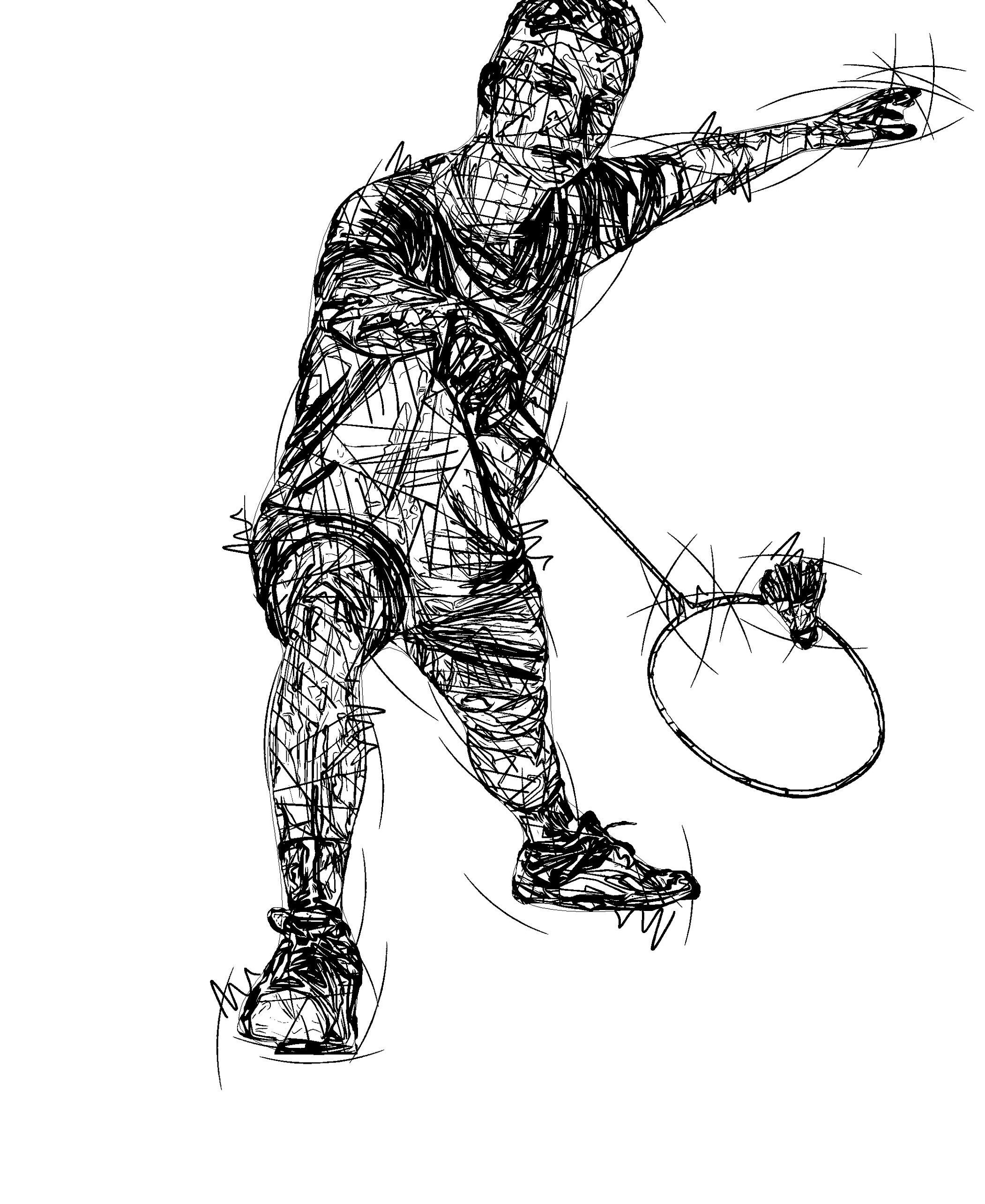 Badminton Sketch Prints, Badminton Gift Prints, Badminton Sketches ...