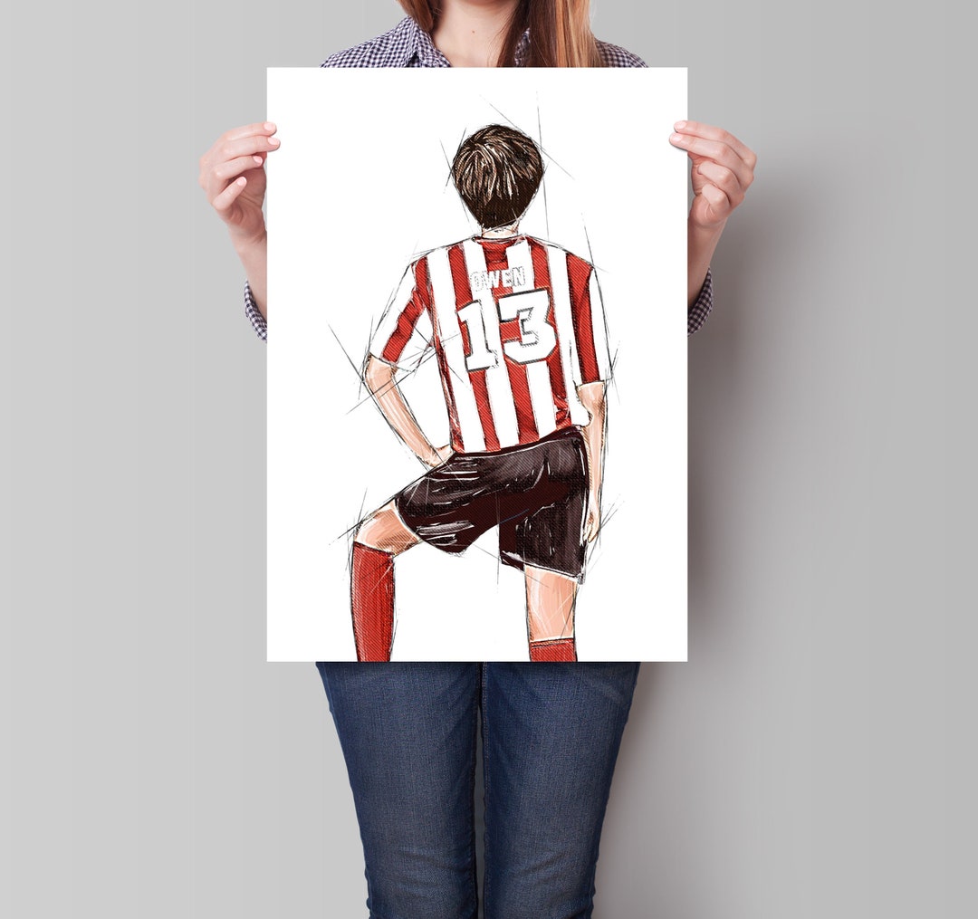 Men's Personalised Football Print, Custom Footballer Print ...